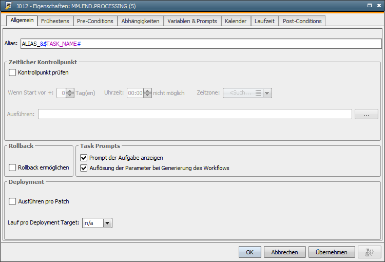 Registerkarte Allgemein