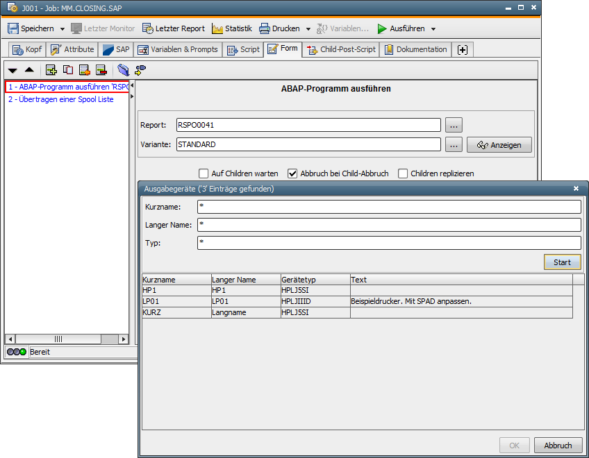 Registerkarte Form (SAP)