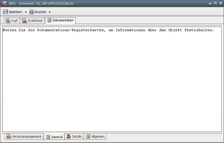 Registerkarten zur Dokumentation