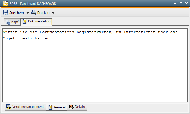 Registerkarten zur Dokumentation