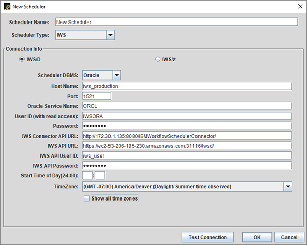 Configuring IWS Schedulers (Thick Client)