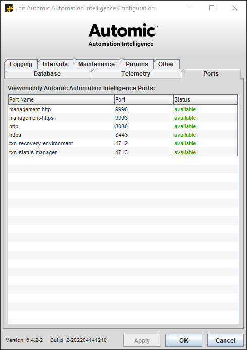 Configuration Tool - Ports Tab