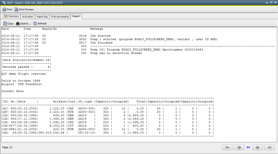 Compare Values in SAP Spool Lists