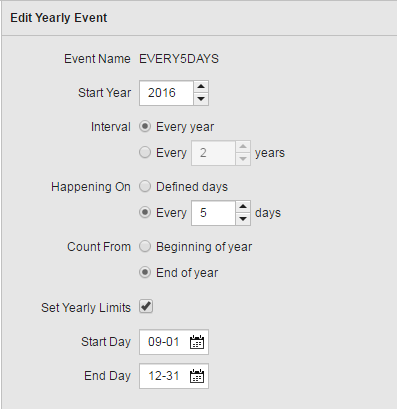Examples of Calendar Events